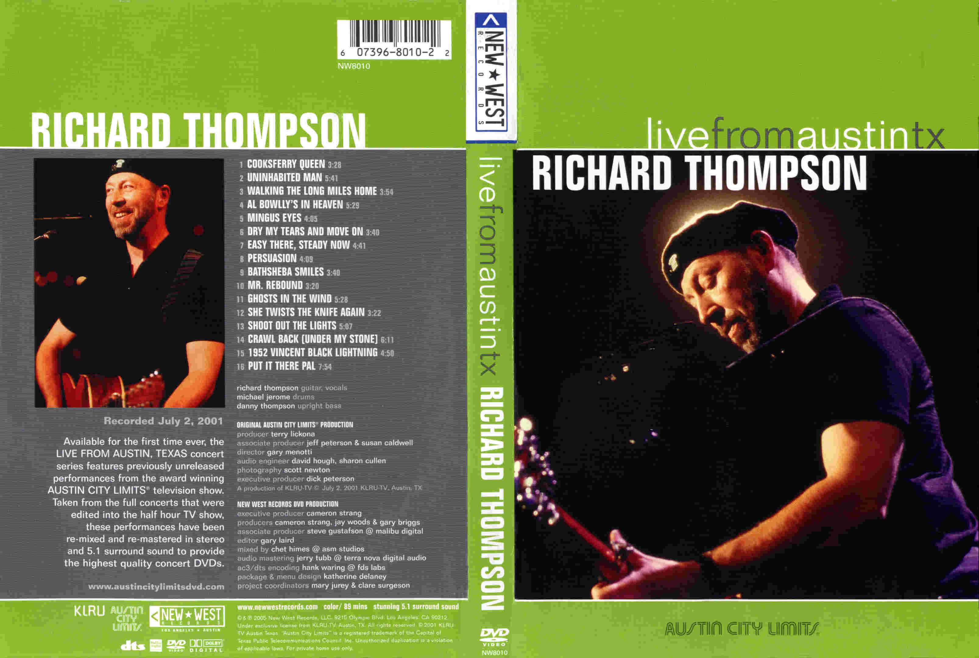 Richard Thompson Live From Austin TX (2001) : Front | DVD Covers ...